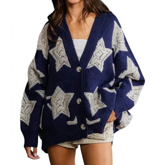 BUCKETLIST | Sweaters | New Bucketlist Star Spangled Sweater Cardigan ...